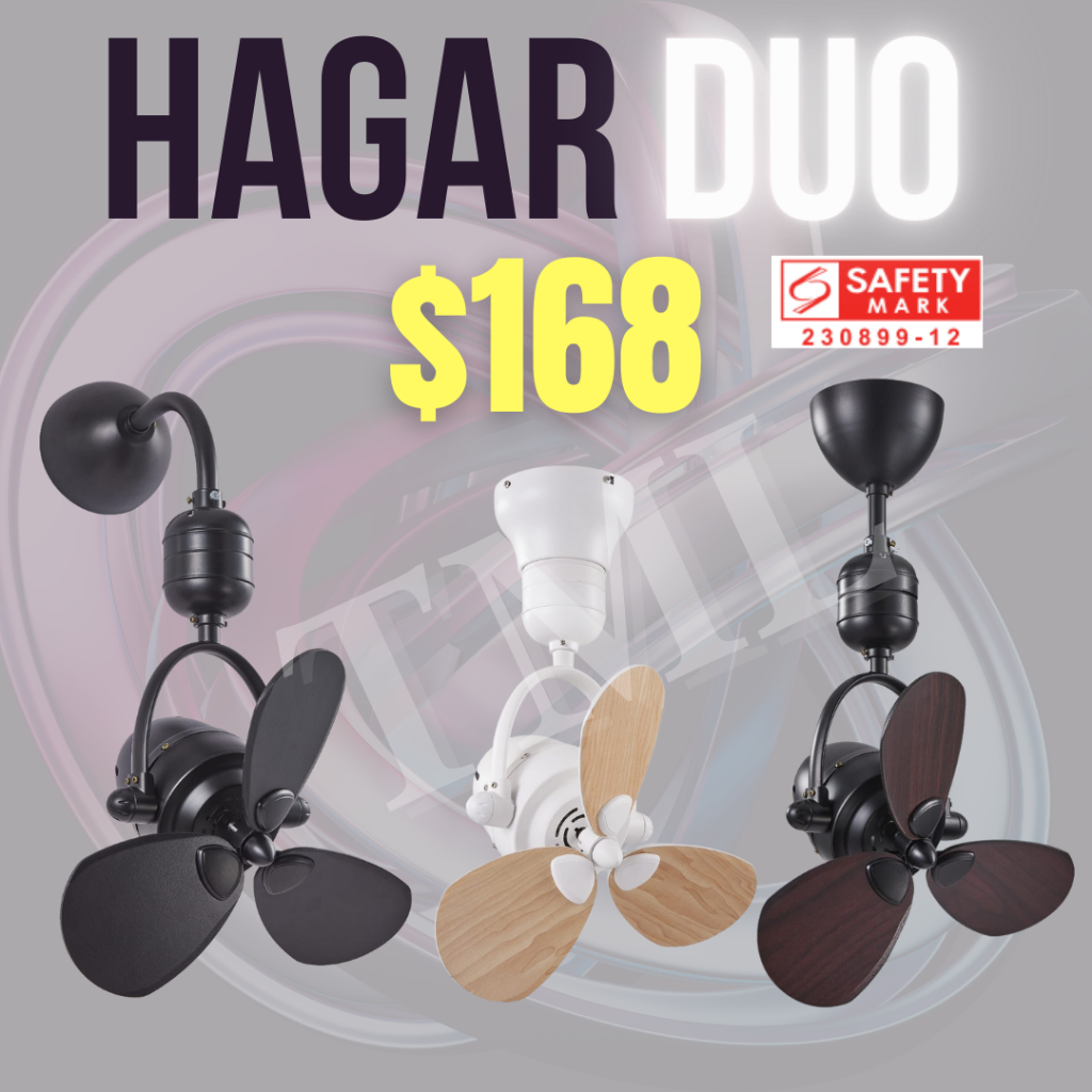 Bestar Corner Fan Duo Hagar 16inch Small DC Ceiling Fan Wall Mount Fan ...