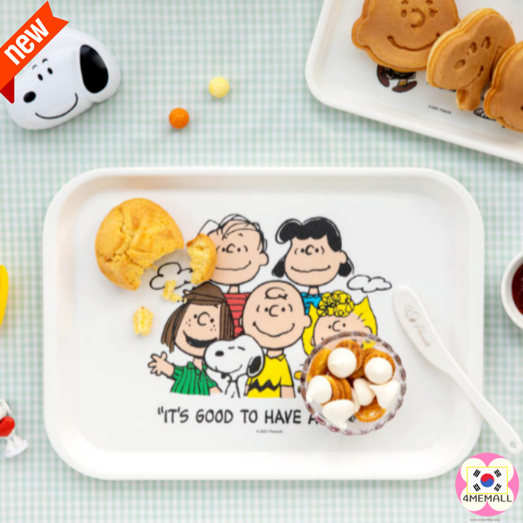 [Peanuts] Snoopy and friends square plate, Tray, GIFT | Shopee Malaysia