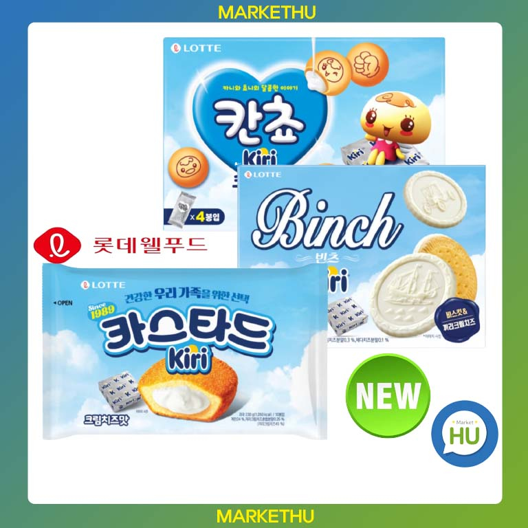 [LOTTE Season Limit] Binch 204g, Kancho 196g, Custard 230g Kiri Cream Cheese Flavor/Korean Snack ...
