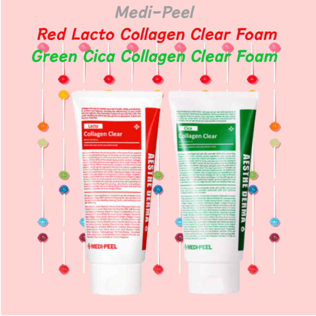 Medi-Peel Red Collagen Clear Foam/Green Cica Collagen Clear Foam ...