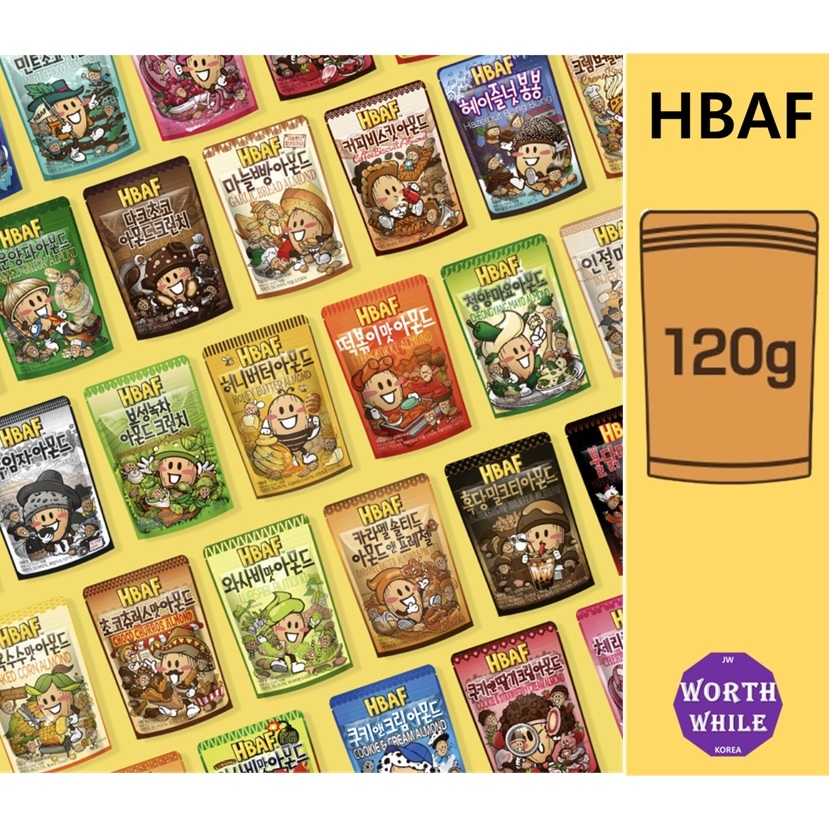 HBAF, Honey Butter Almond +22 Flavor /Lowest Price 100g~130g /Korean Seasoned Almond Snack ...