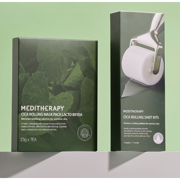 MEDITHERAPY, Cica Rolling Mask Sheet Lacto Bifida, 1 box, 23g x 7ea, Cica Rolling Shot MTS ...