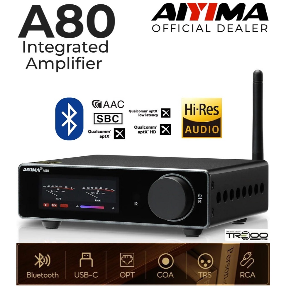 AIYIMA A80 Wireless Bluetooth Receiver/Streamer Hi-Fi Balanced Integrated Amplifier | Shopee ...