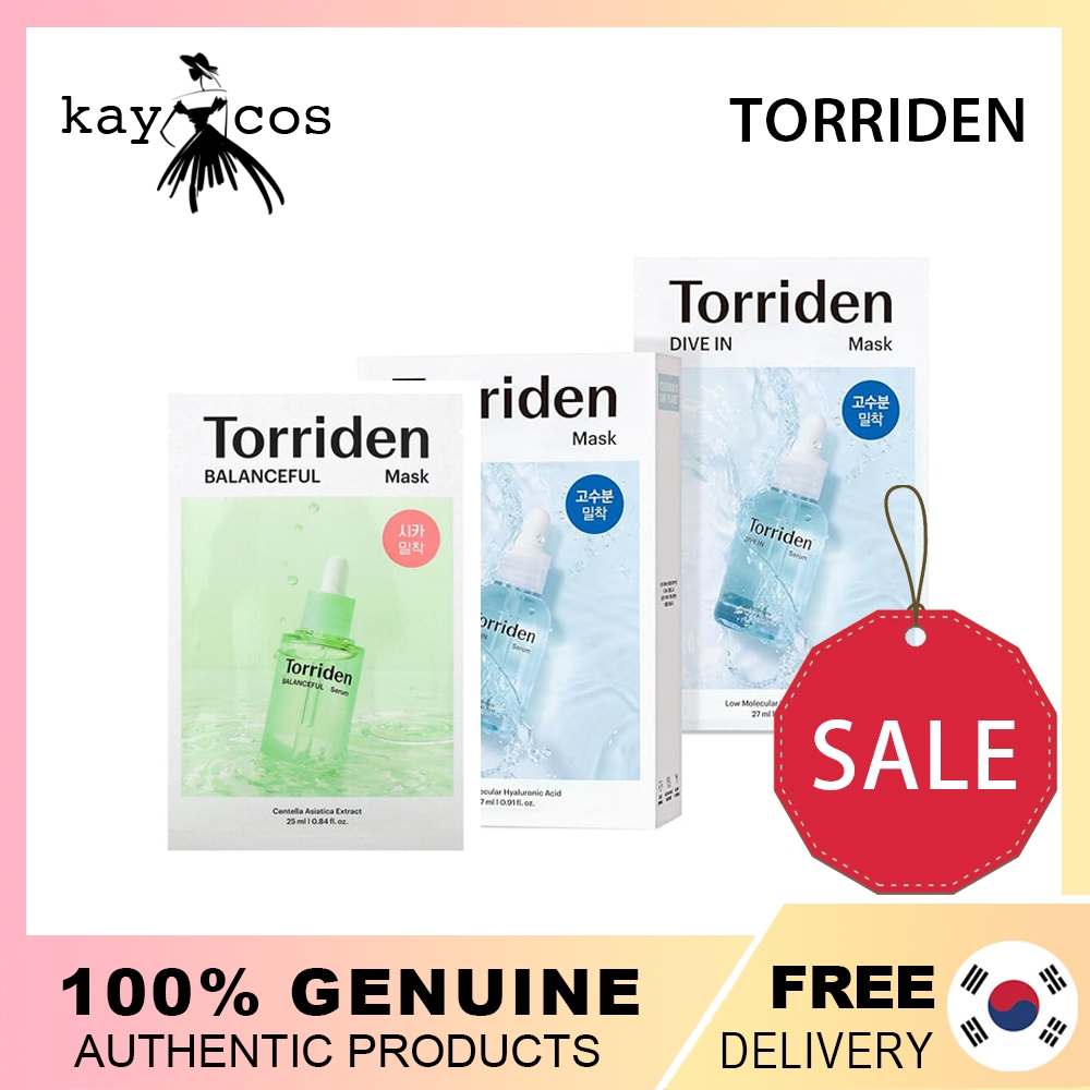 TORRIDEN DIVE-IN Hyaluronic Acid Facial Sheet Masks/BALANCEFUL Mask ...