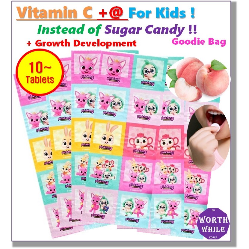 Pinkfong Wonderstar Kids Vitamin C + @ Chewable Candy From Korea /Peach ...