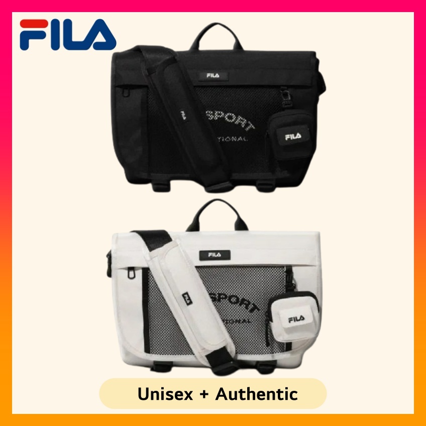 FILA Signature Small Messenger Bag + Mini Pouch (2024 New) | Shopee ...