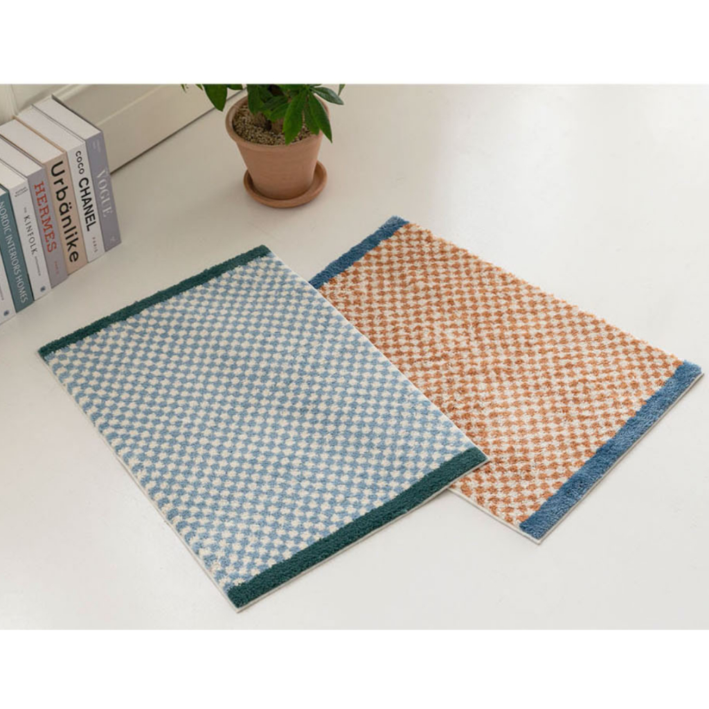 RITTEN Brick Check Blue Check Door Mat (50 cm × 70 cm) | Shopee Malaysia