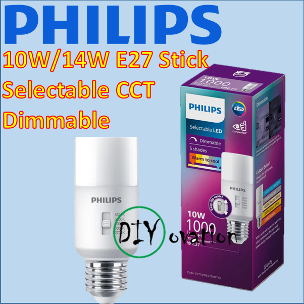 Philips 10W/ 14W E27 LED Stick bulb/ 5 Selectable Light color ...