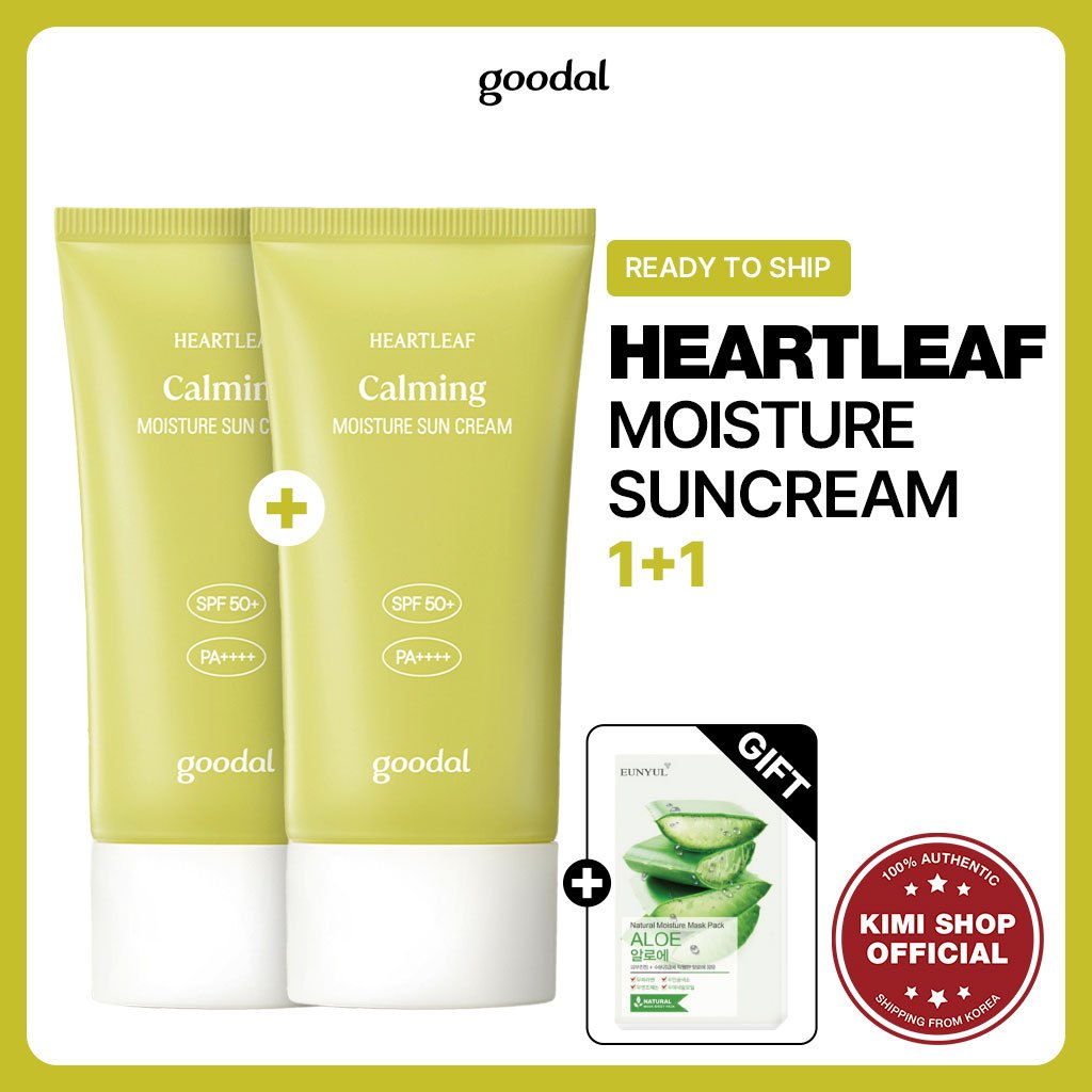 [GOODAL] Heartleaf Calming Moisture Sun Cream 1+1 / SPF 50+ PA ...