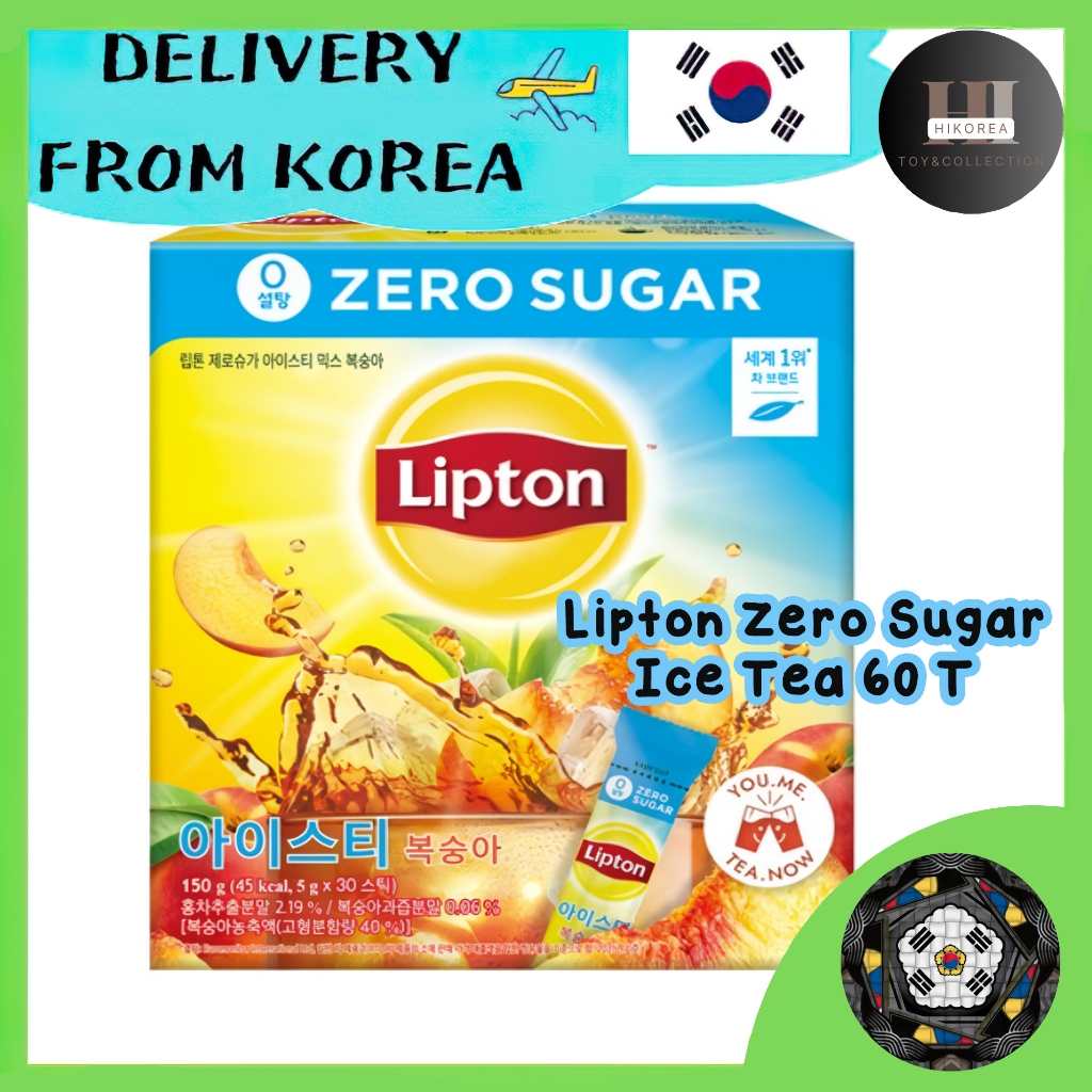 Lipton Zero Sugar Tea Mix Peach 30 T, 60 T NEW!! Lipton peach tea Korea ...
