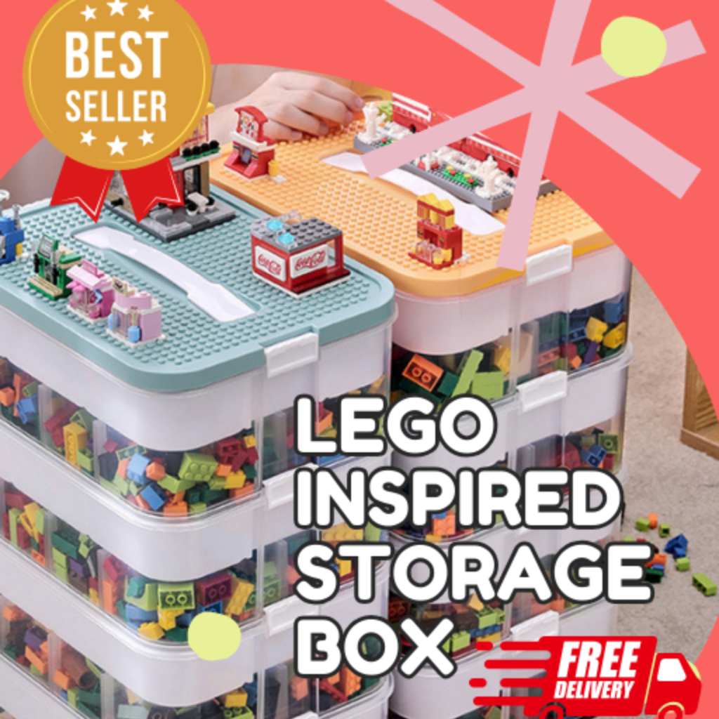 LEGO Inspired STORAGE BOX with Divider Stackable Transparent Clear ...
