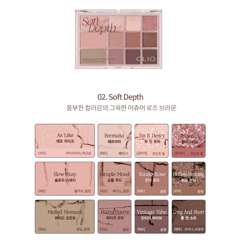 [Clio] SOUL DESSERT EDITION Shade & Shadow Palette / Chiffon Blur Tint ...