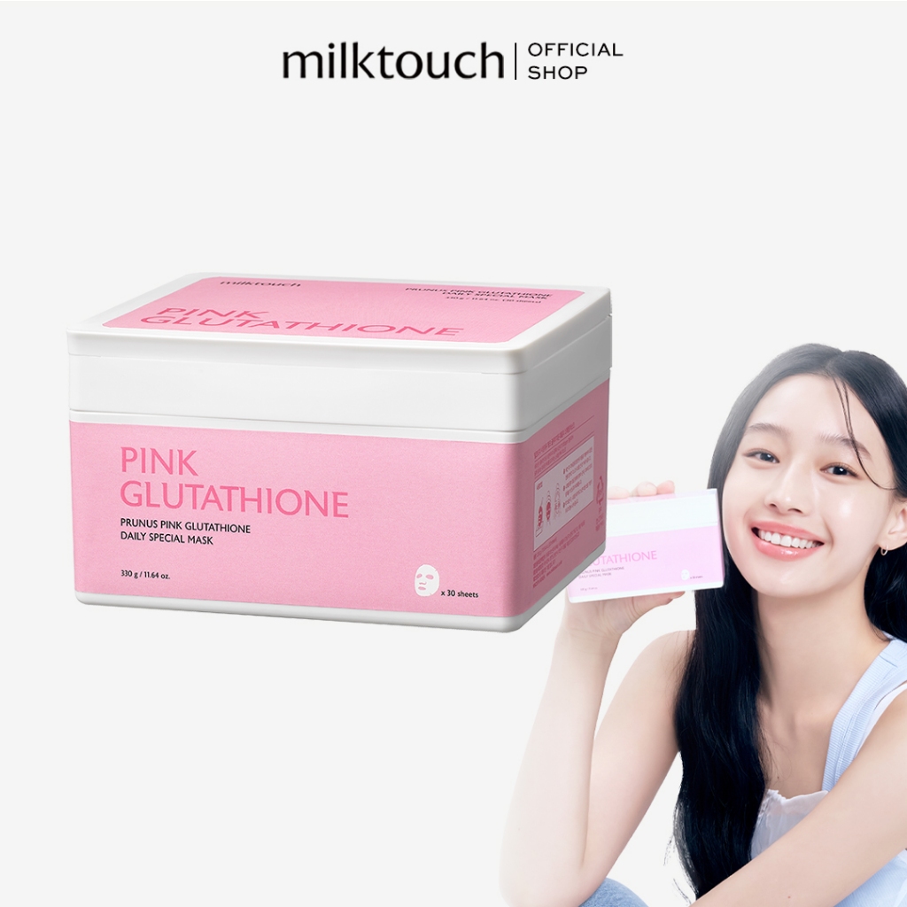 [milktouch] Prunus Pink Glutathione Daily Special Mask (30pcs) | Shopee Malaysia