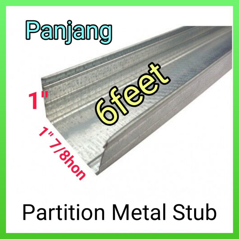 6 ft Partition Drywall Metal Stub U-Purlin Besi Partition / C Chanel ...