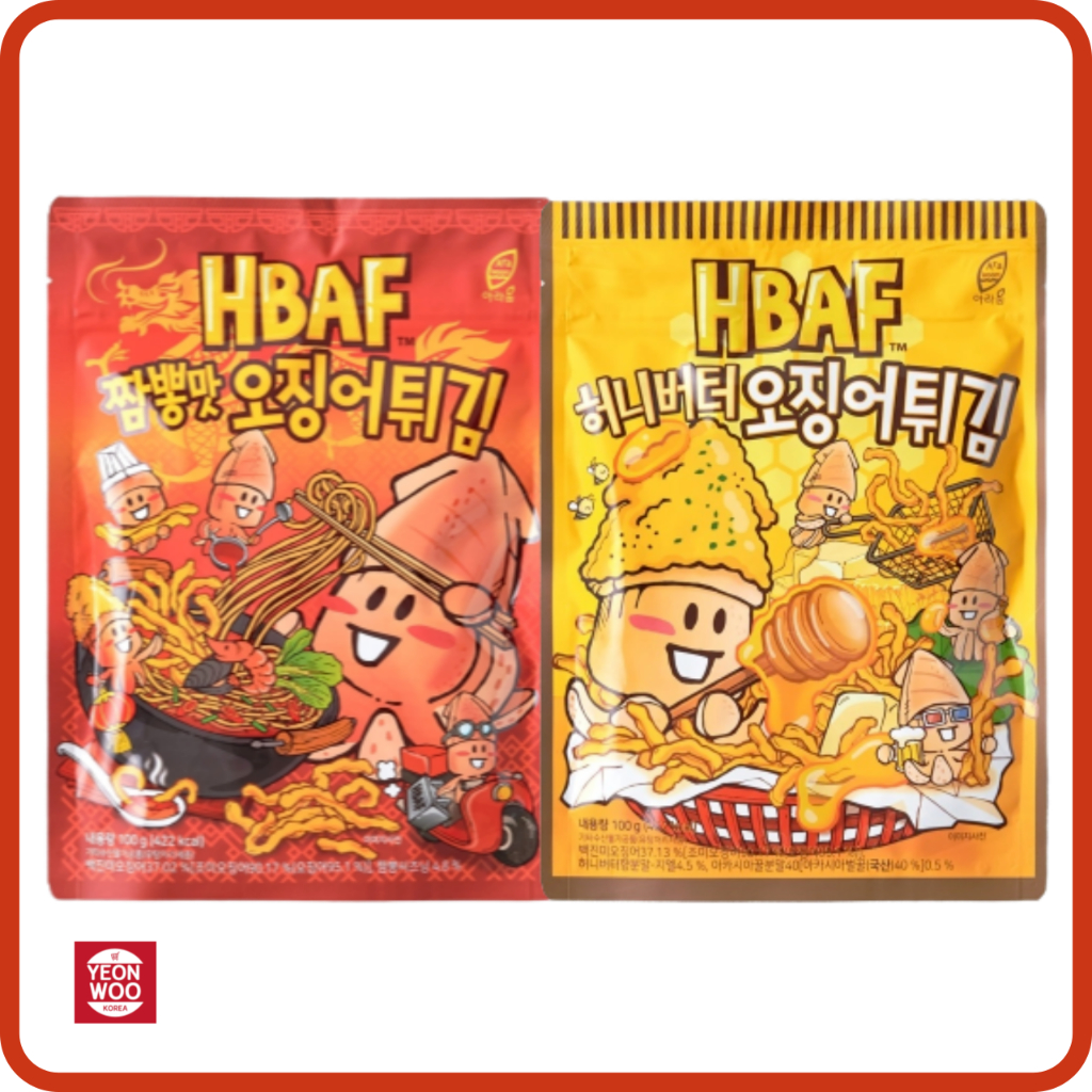 [HBAF] Honey Butter/jjamppong flavor deep-fried squid (100G) from korea ...