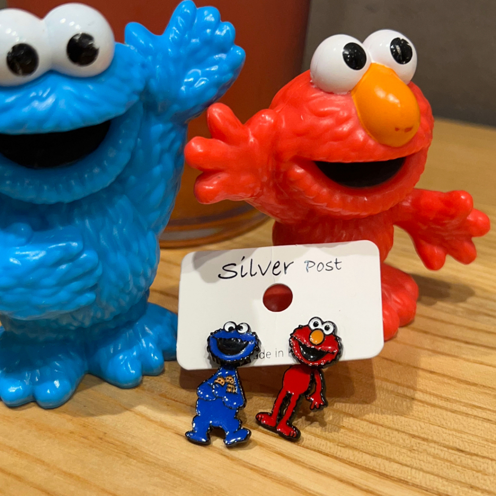 Sesame Street Stud Earrings , Cookie Monster And Elmo Earrings, The ...