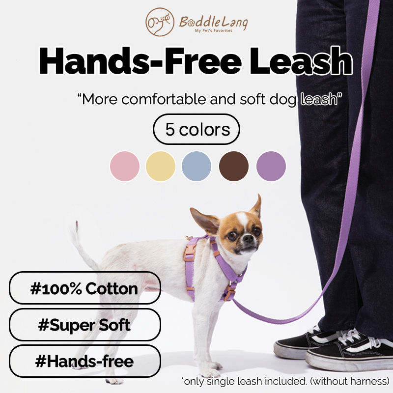 [Boddlelang] Hands Free Cotton Dog Leash 5 Colors Made in Korea, 100% ...