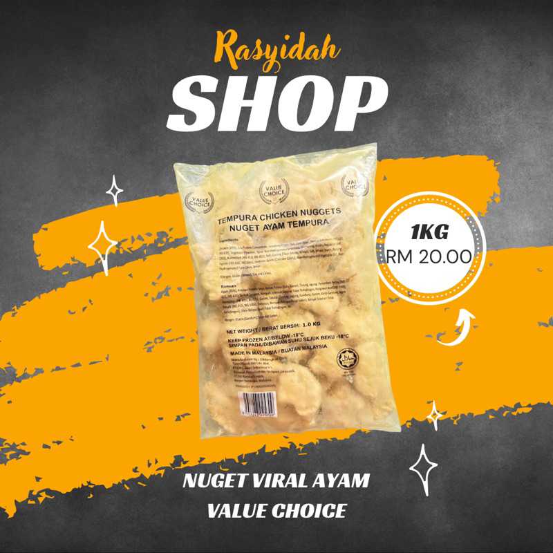 Halal Nuget Ayam Viral 1KG Value Choice | Shopee Malaysia