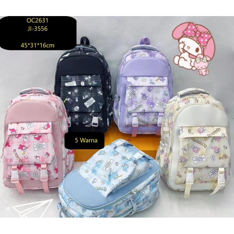 Beg Sekolah Kuromi Labubu Backpack, Kapasiti Besar Beg Pelajar Kartun ...