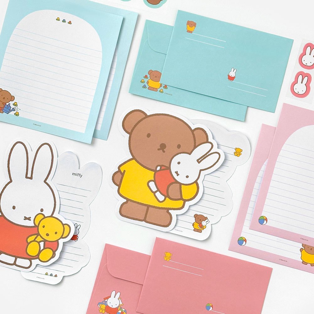 Miffy Boris Letter Paper Envelope Sticker Set Stationery Writing Paper Cute Korean Stationery ...