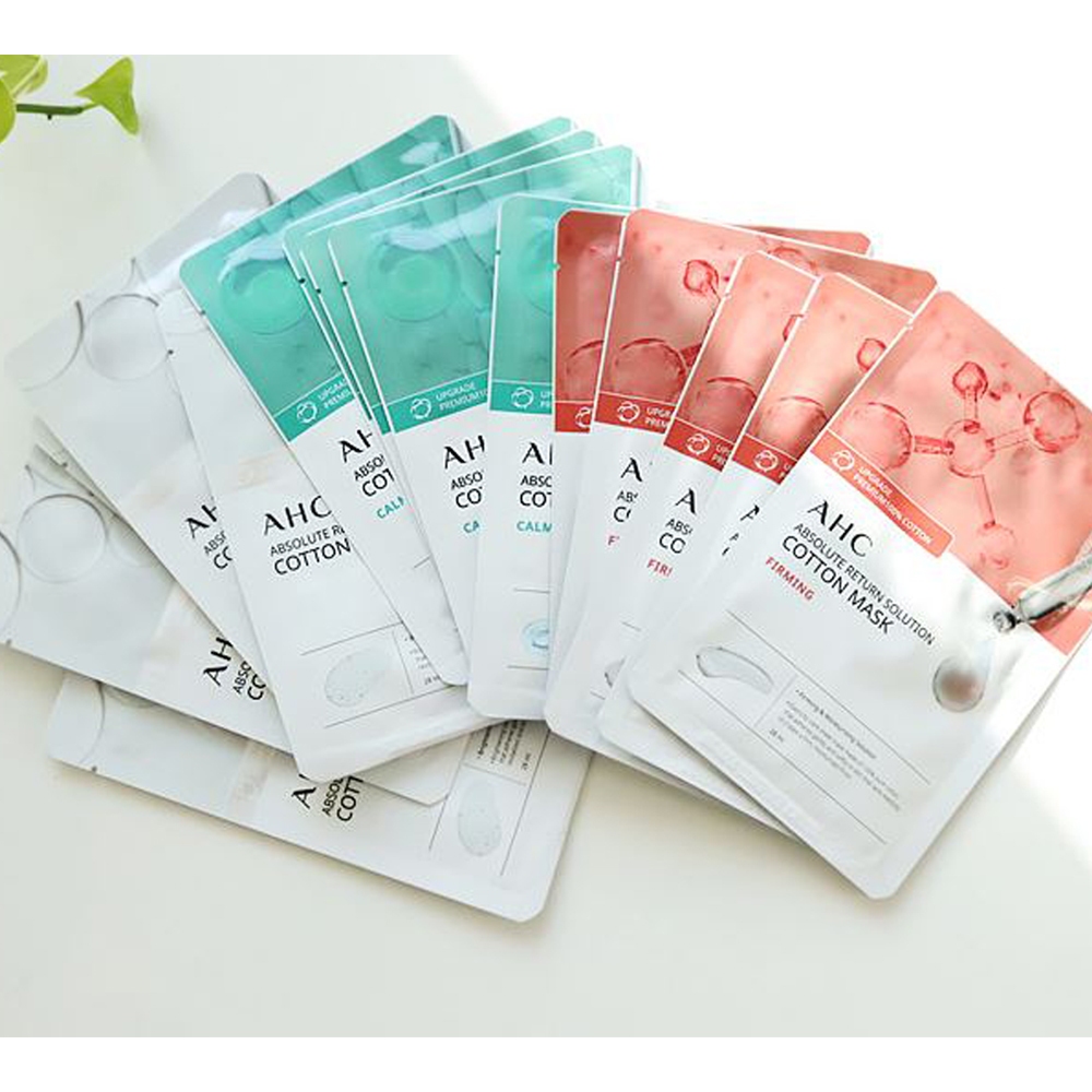[AHC] Absolute Return Solution COTTON MASK 28ml 1BOX 4 types 100% pure ...