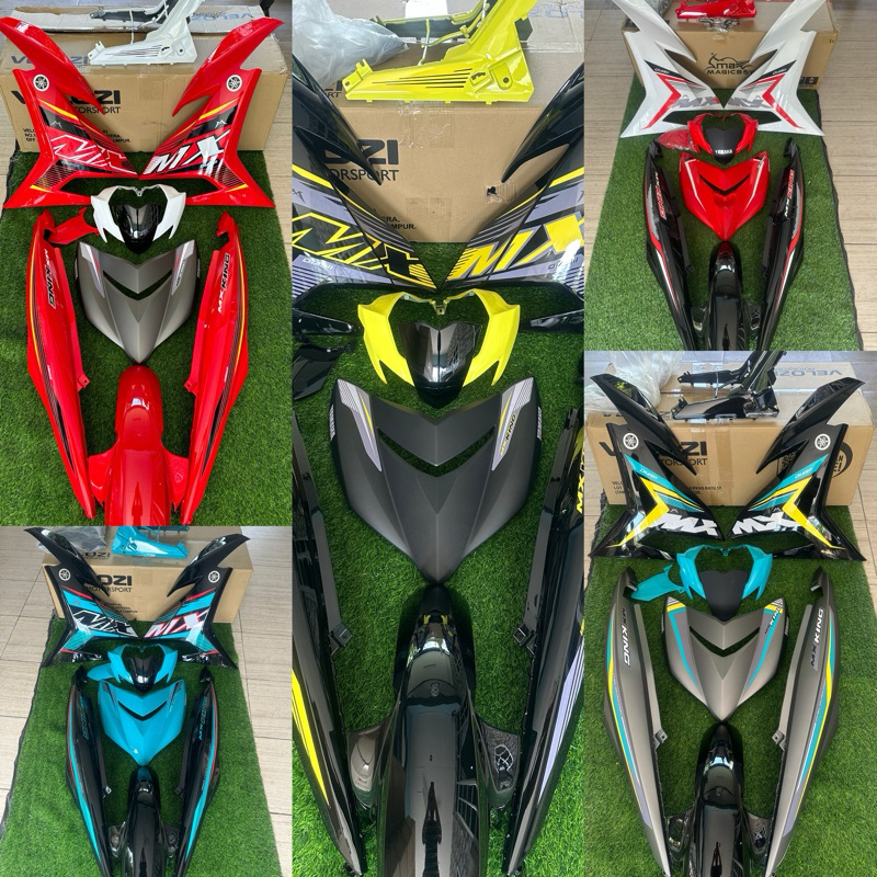 Body coverset Y15 V2 MX king merah lemon biru kuning cyan hijau stiker ...
