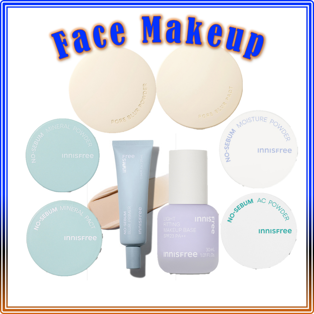innisfree Face Makeup (No Sebum Mineral Powder/Pact/Blur Primer ...