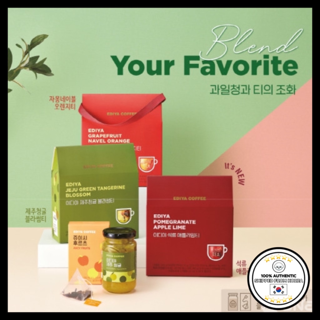 193_Ediya Premium Blending Tea & Fruit Syrup 1 Set (3 flavor)_Korean ...