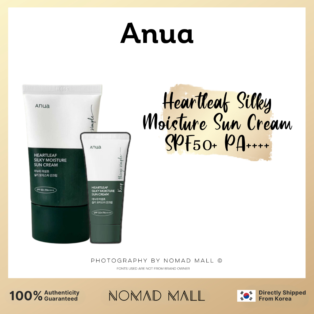 [ANUA] Heartleaf Silky Moisture Suncream SPF50+ 50ml / Sunscreen ...