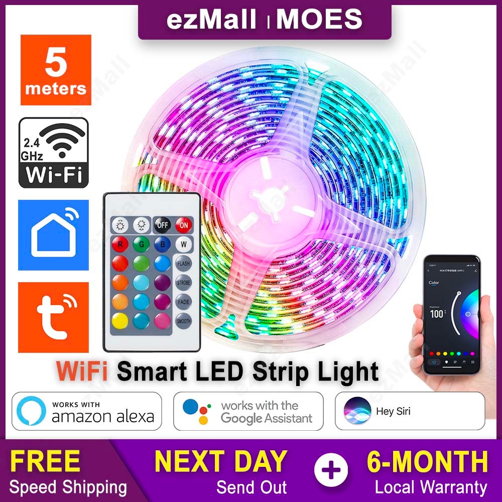 Tuya Smart WiFi LED Light Strip RGB Controller Music Sync Colour ...