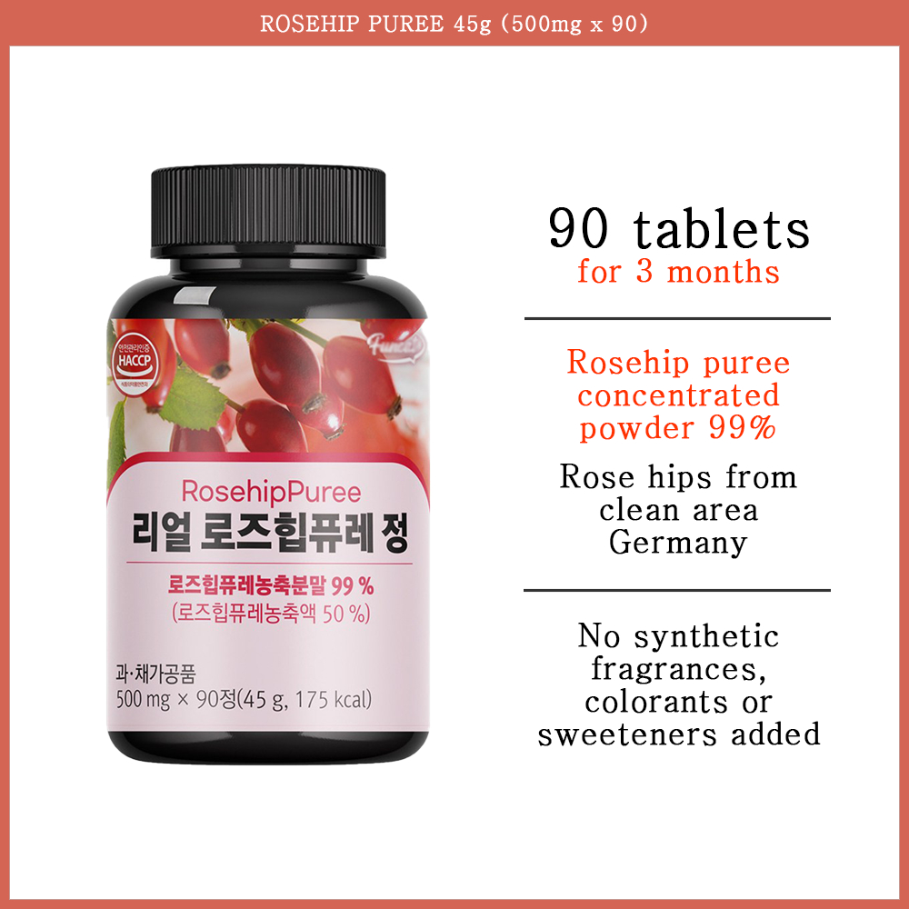rosehip puree 500mg x 90 tablets | korea plaza | Shopee Malaysia