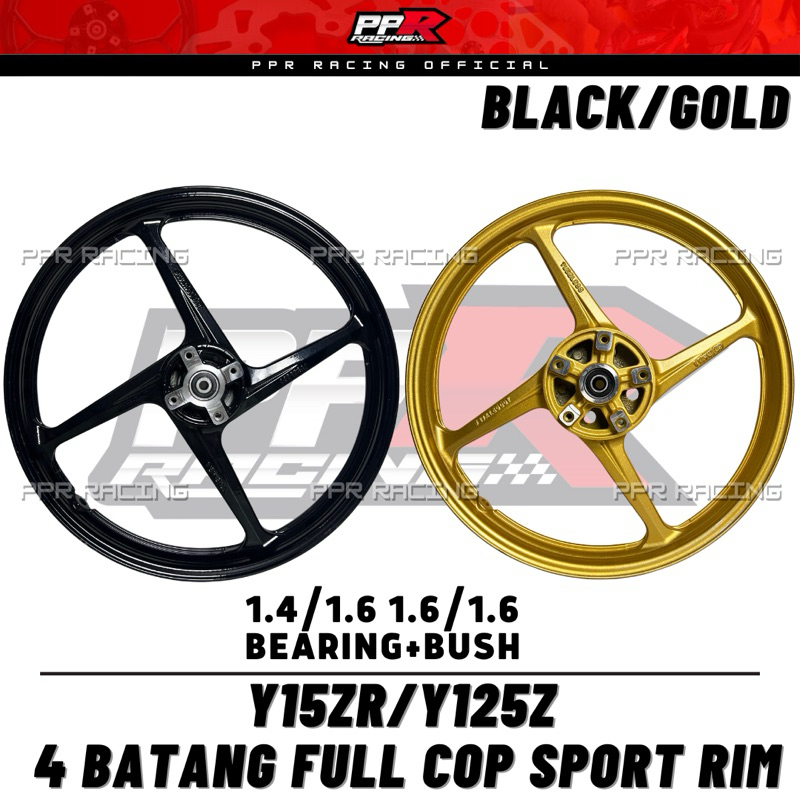 4BATANG SPORT RIM 1.6/1.6 Y15 Y16 LC135 Y125Z BLACK GOLD EGO 4 BATANG ...