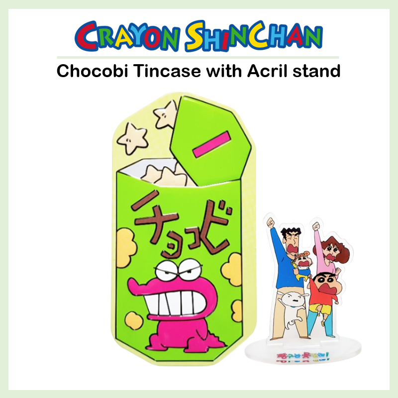 [Crayon ShinChan] Chocobi Tincase with Acril stand case box | Shopee ...