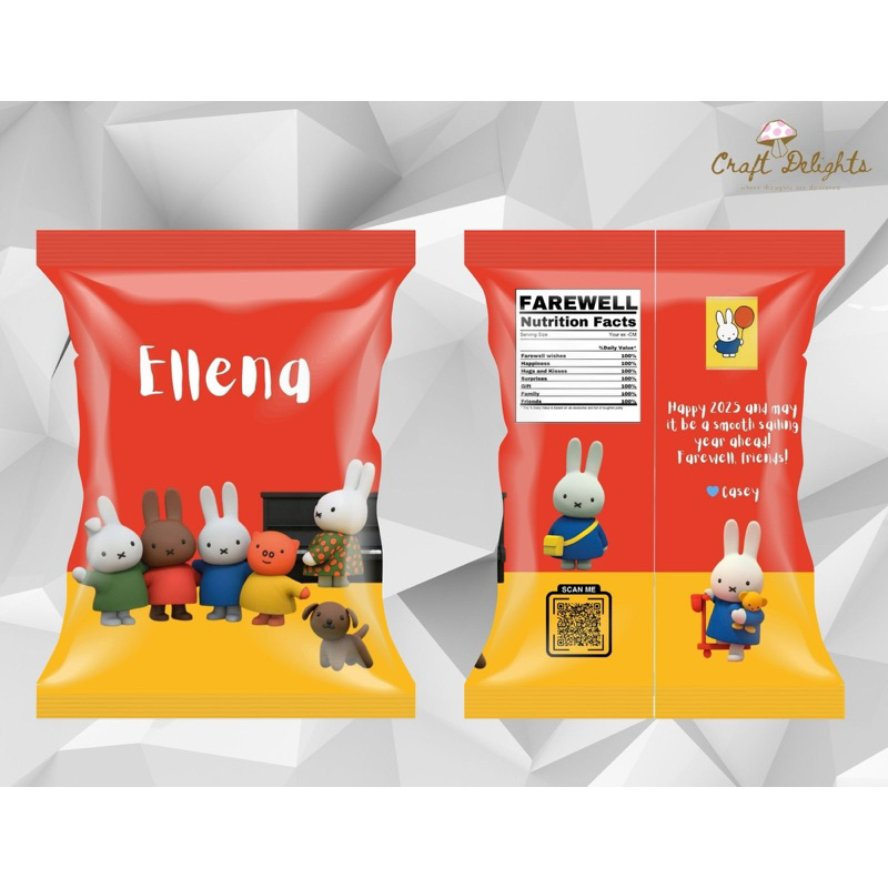 Miffy Chip Bag | Goodie Bag | Personalised | Customised | DIY | Shopee ...
