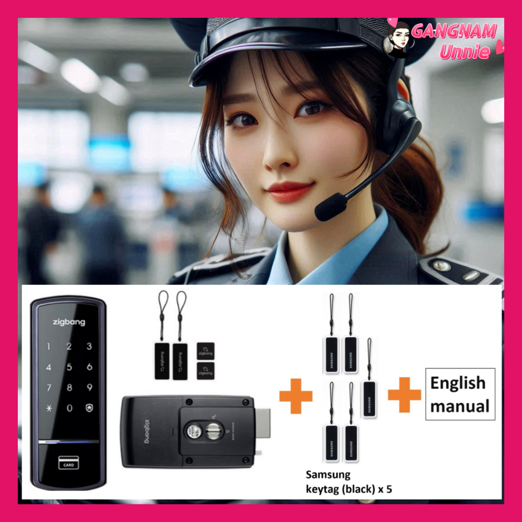 [GangNam Unnie] [Zigbang] Smart Digital Door Lock SHS-1321 + Samsung keytag (B)X5 + English ...