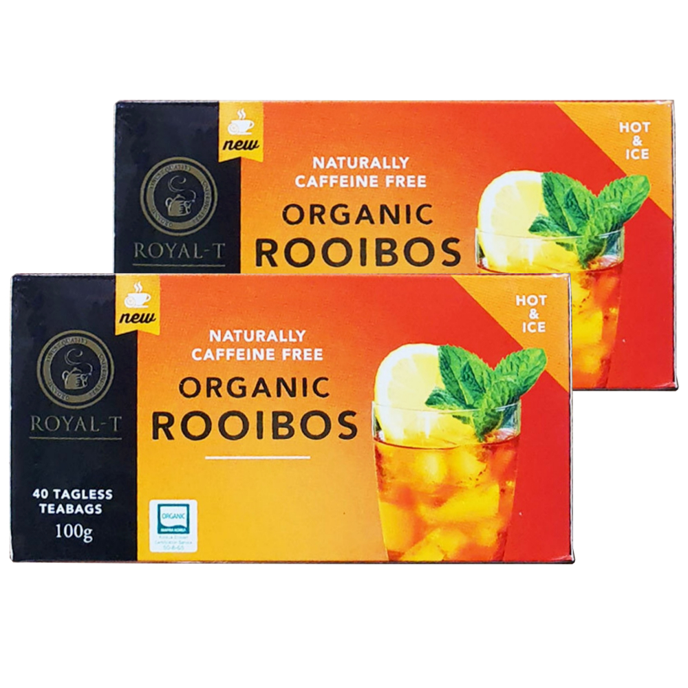 (Bundle of 2) Royal-T Decaf Organic Rooibos Tea Tagless Caffeine-Free ...