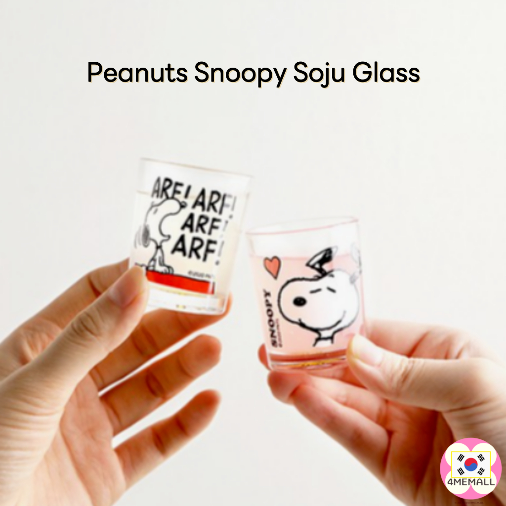Peanuts Snoopy SOJU Cup 4P Set Gift set Mug Cup Mini Glass SOJU Glass ...