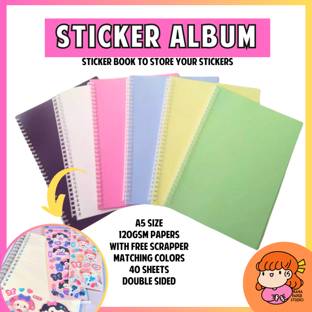 A5 Blank Sticker Book Album Collection for Stickers Storage Collection ...