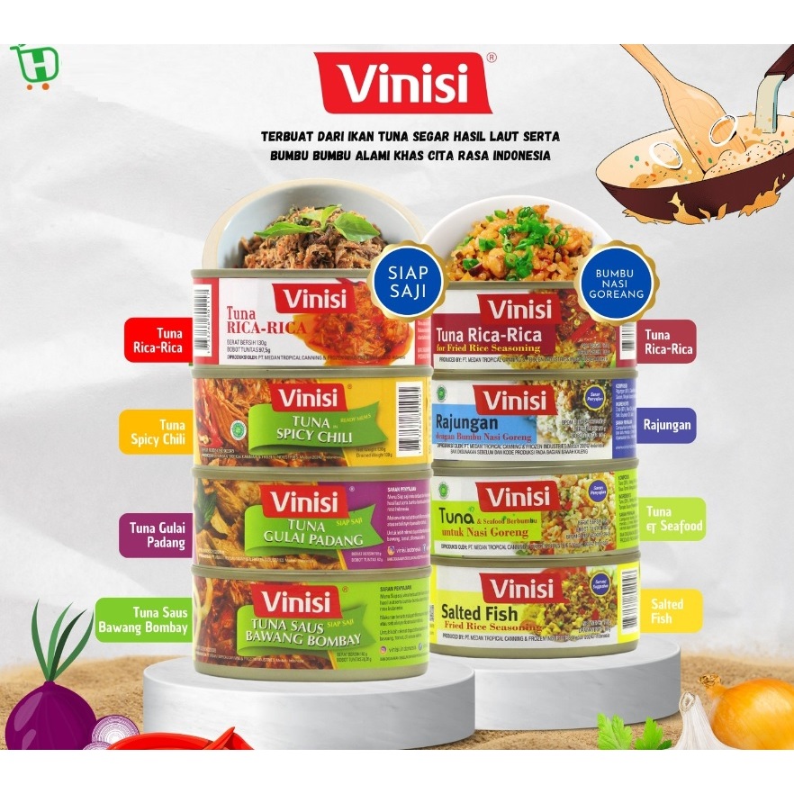 BUNDLE 3 VINISI Tuna Kaleng Sambal Goreng Mix variant / Vinisi Canned ...