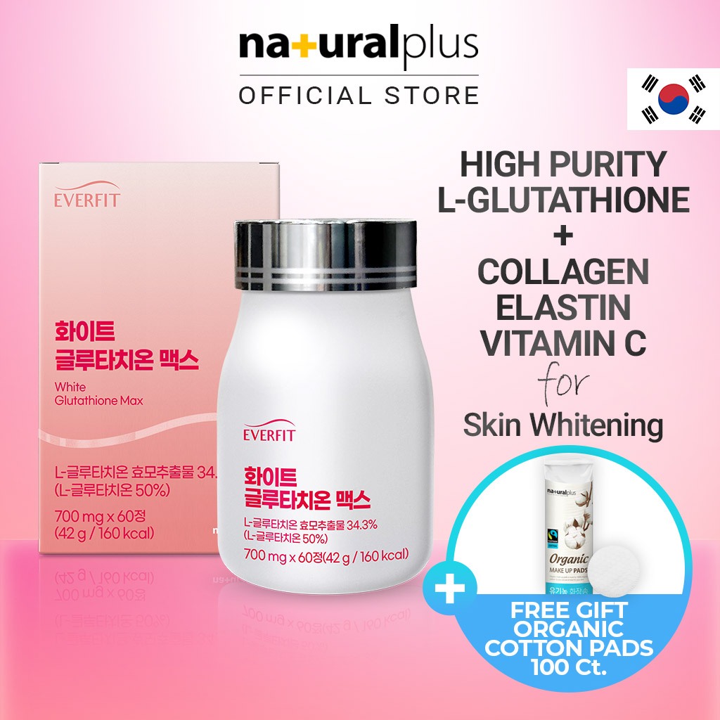 NATURALPLUS Korea Everfit White Glutathione Max for Whitening, Collagen ...