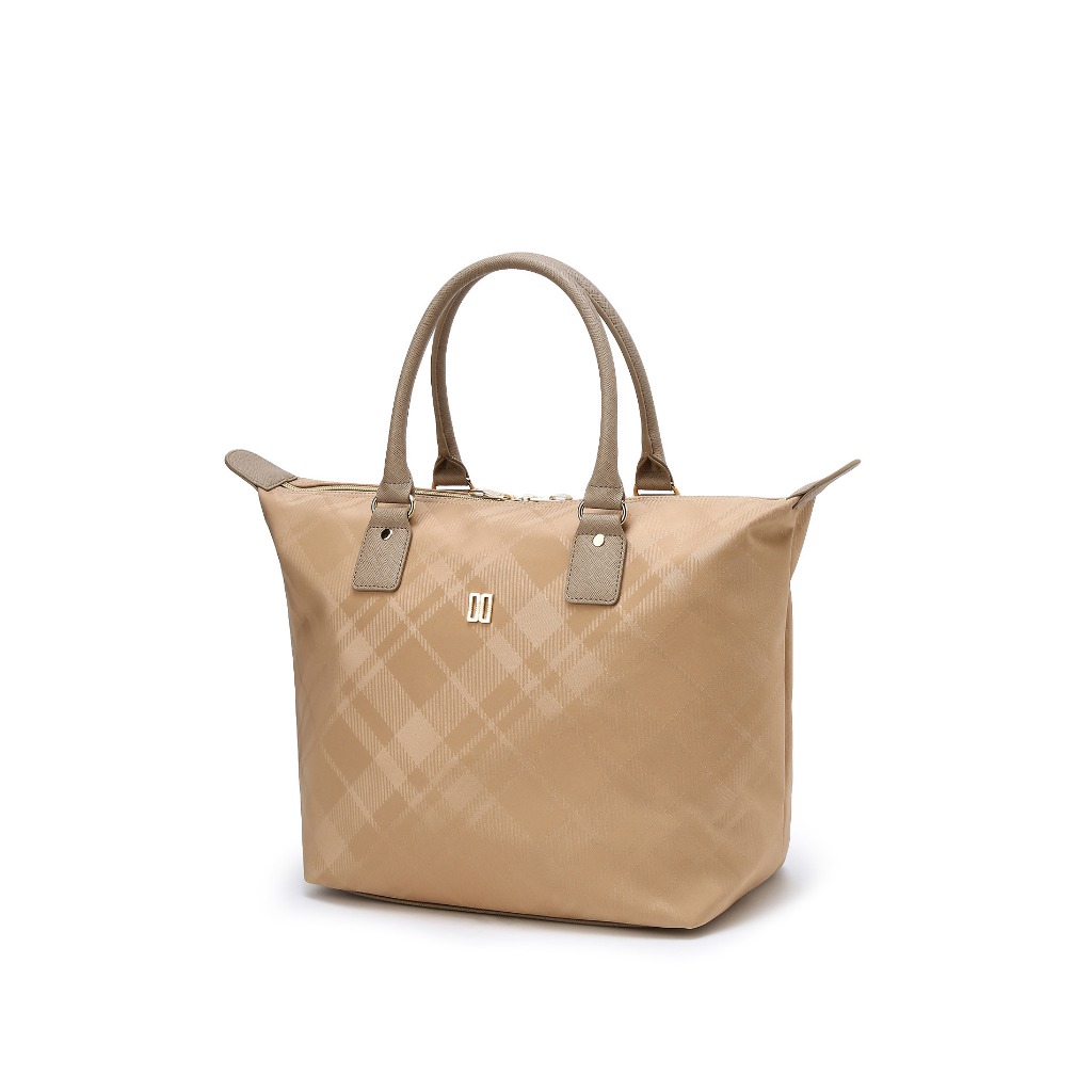 DAKS Camel Color Diagonal Big Check Lightweight Tote Bag Dark Beige ...