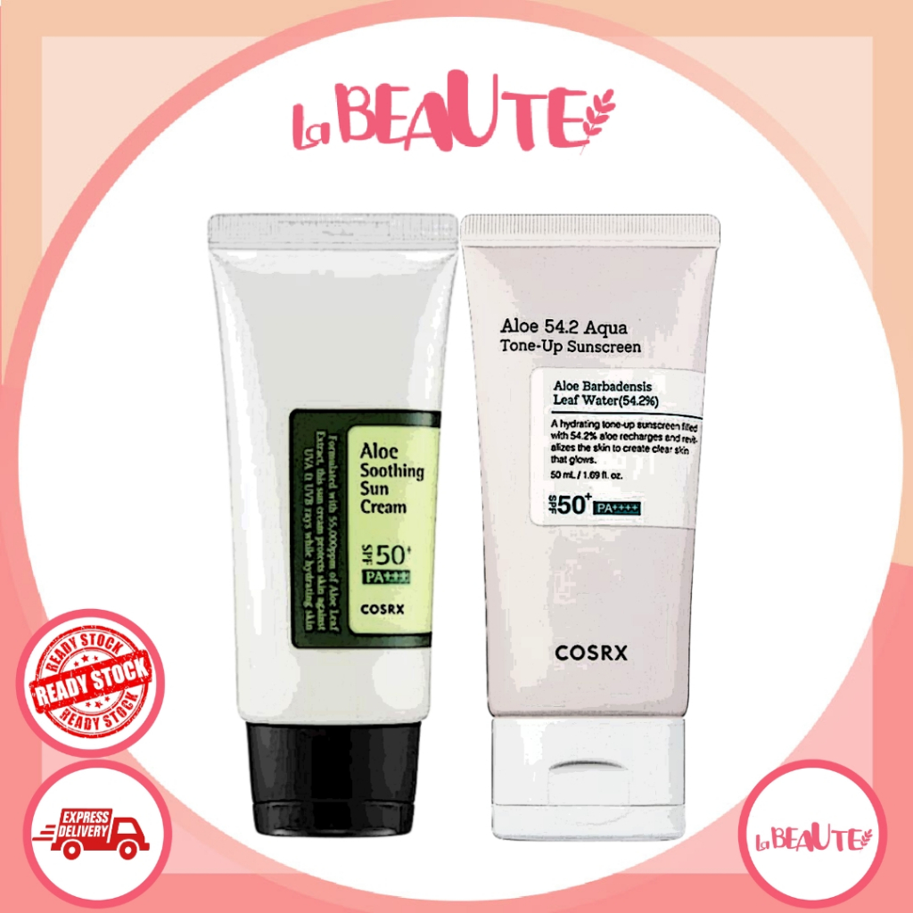 Cosrx Aloe Sun Cream & Aloe 54.2 Aqua Tone-up Sunscreen SPF50+ PA++++ 50ml | Shopee Malaysia