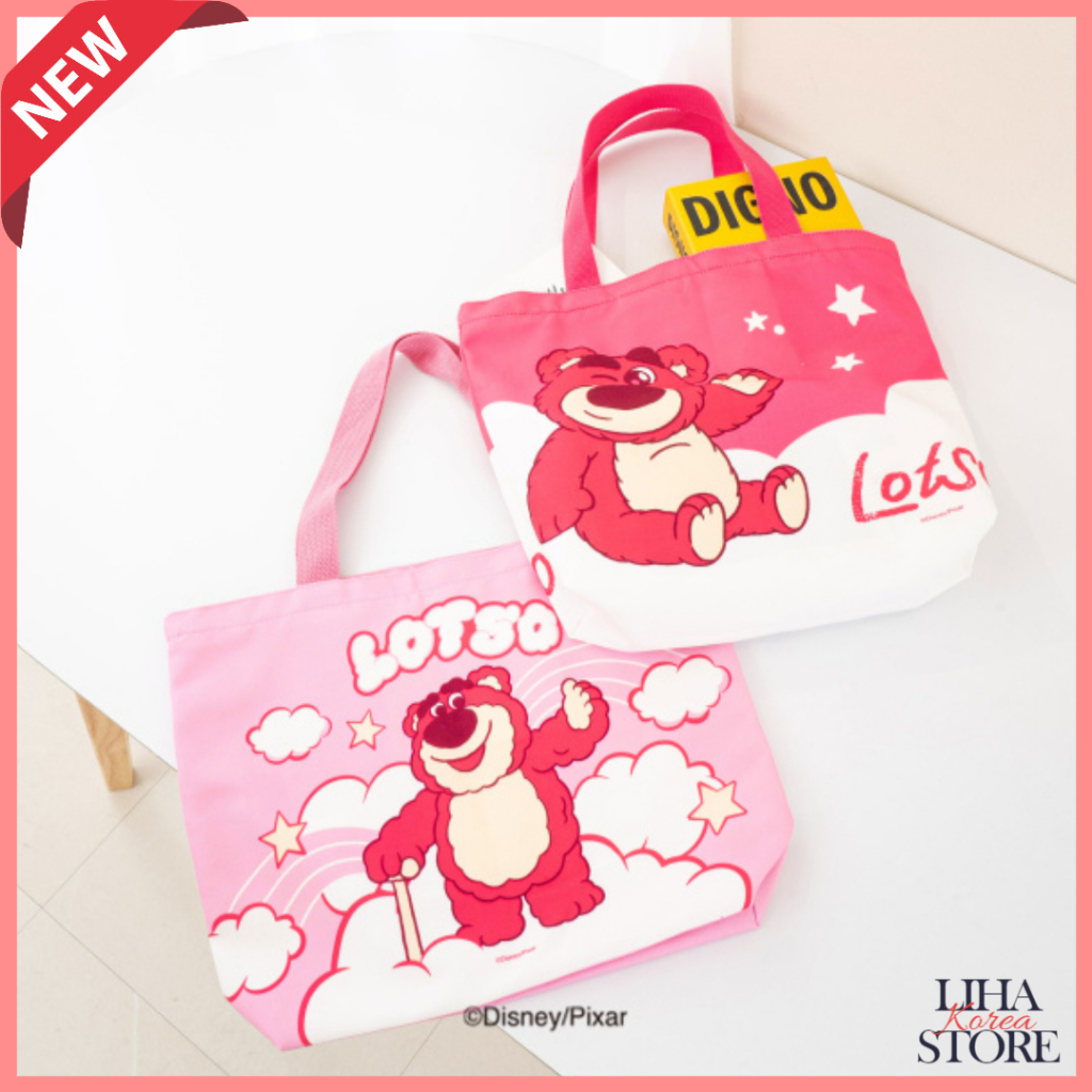 Korea Pixar Toy Story Lotso Eco Bag Lotso Canvas Bag | Shopee Malaysia