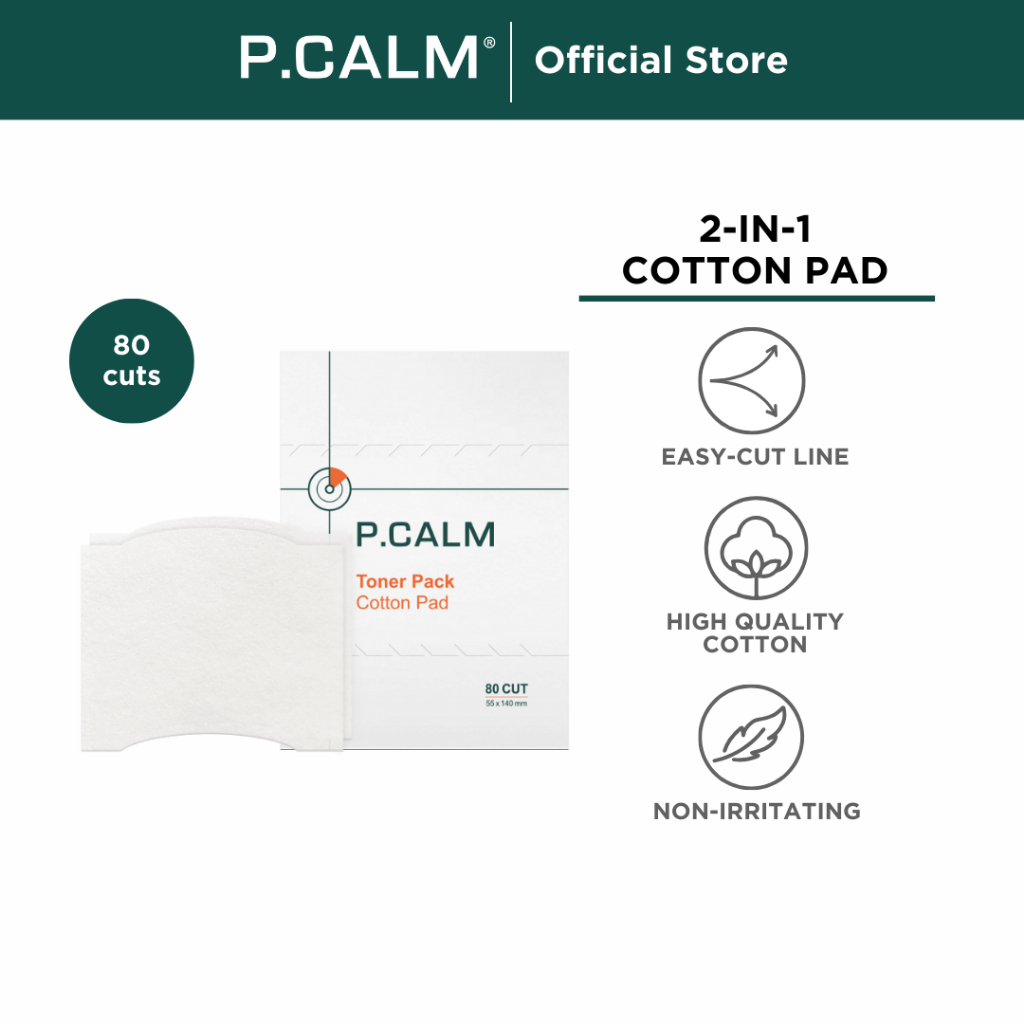 [P.CALM] 2-in-1 Facial Cotton Pad (40 PCS/80 CUTS) | Shopee Malaysia
