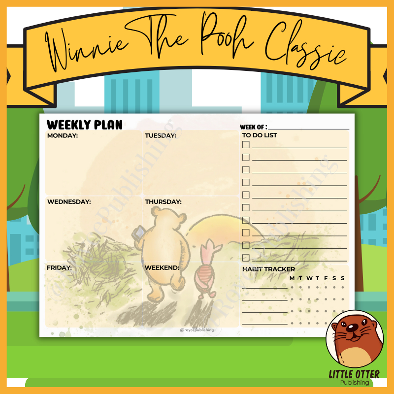 Winnie The Pooh Classic Weekly Plan Notepad/Undated Planner/Organiser ...