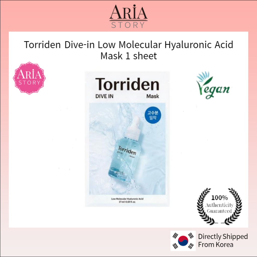 Torriden Dive-in Low Molecular Hyaluronic Acid Mask 1 sheet | Shopee ...