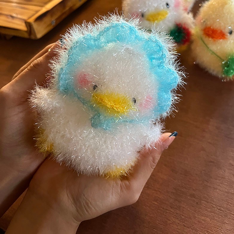 Dish-Washing Sponges Cute Baby Duck Kitchen Handmade Dishwashing Sponge ...