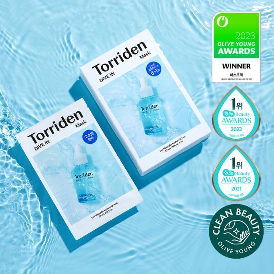Torriden Dive-In Low Molecule Hyaluronic Acid Mask Sheet 5+1pcs ...