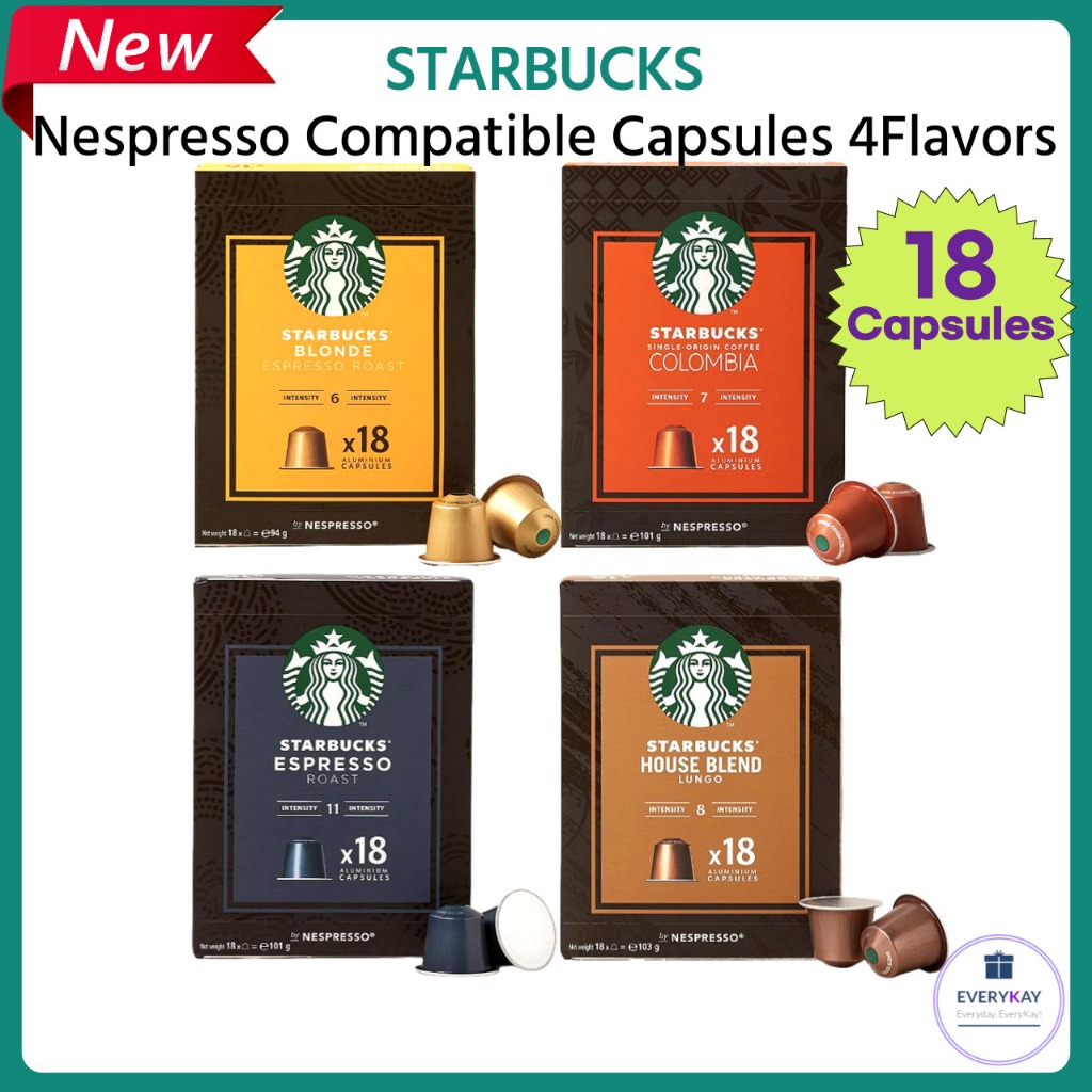 [Starbucks] Nespresso Compatible Capsule | 18 Capsules | 4 Flavors ...