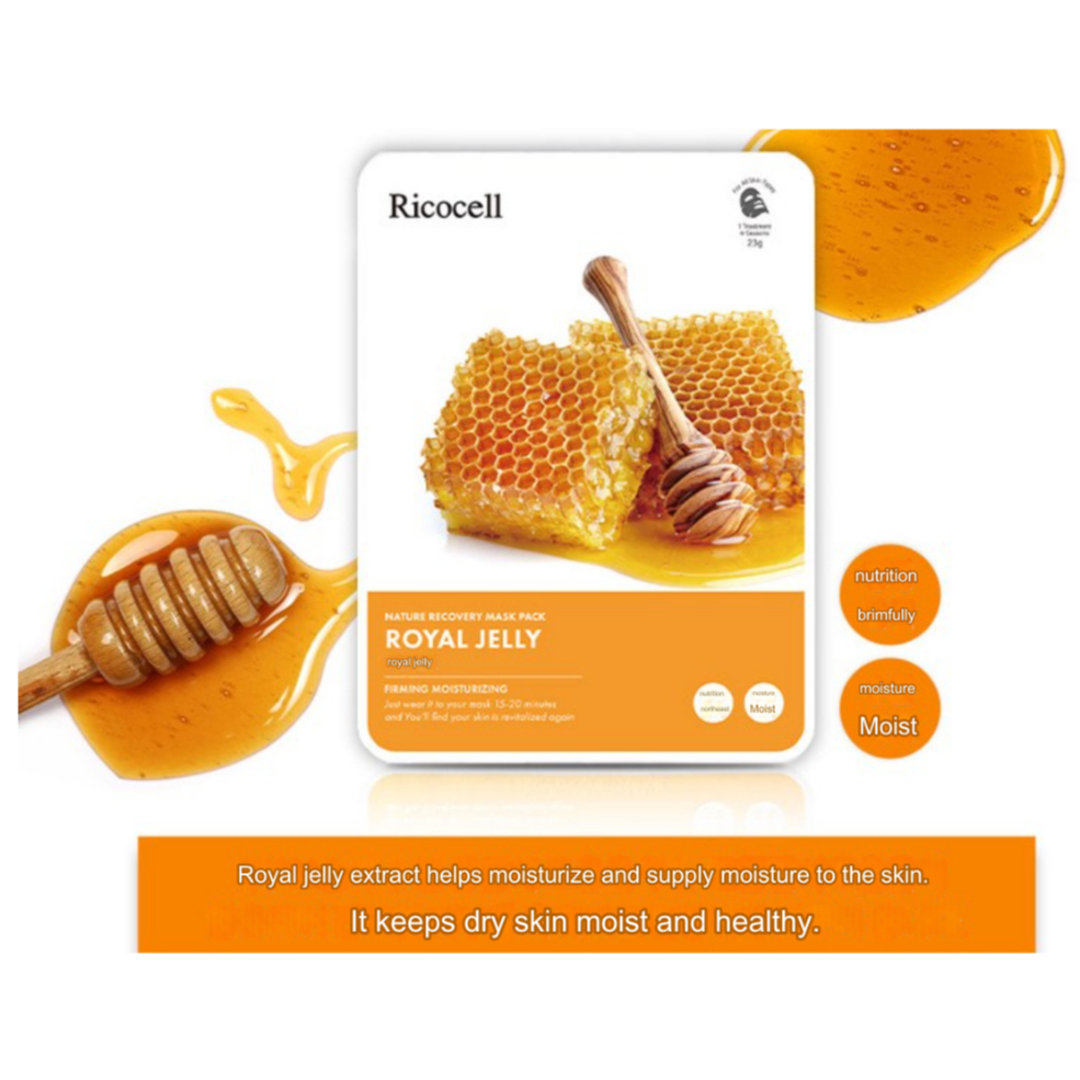 Korea Ricocel Nature Recovery Royal Jelly Mask Pack 23g | Shopee Malaysia